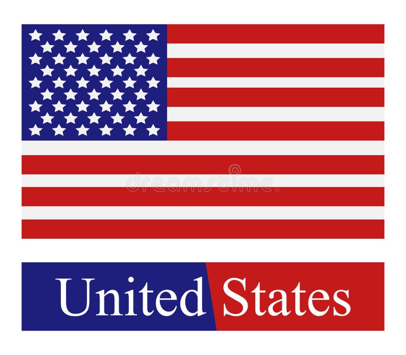 Bandera De Los E.E.U.U. Ilustrada Stock de ilustración - Ilustración de ...