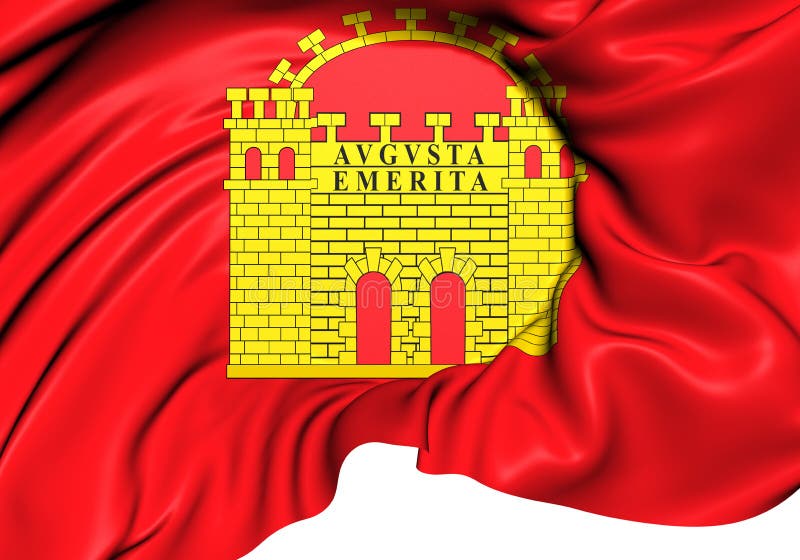 Bandera de Mérida, España stock de ilustración. Ilustración de completo ...