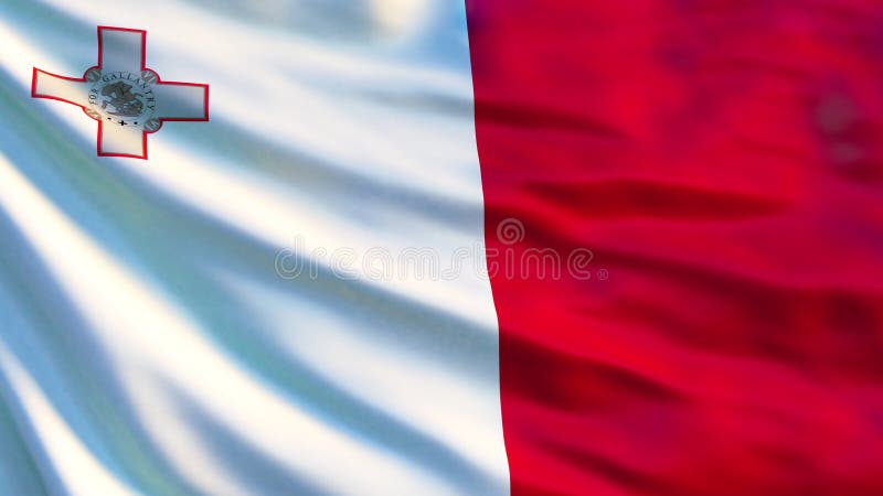 Bandera De Malta Bandera Que Agita Del Ejemplo De Malta 3d Stock de ...