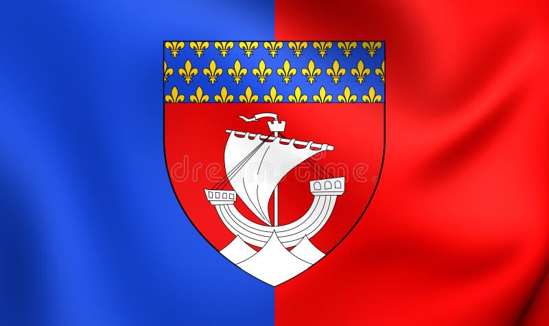 Bandera de París, Francia stock de ilustración. Ilustración de tres ...