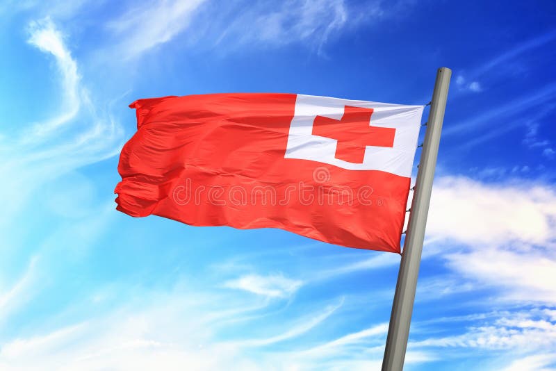 Bandera de Tonga imagen de archivo. Imagen de emblema - 110144419