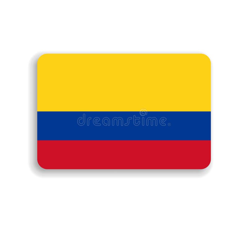 Bandera De Vector Rectangular Redondeada De Colombia Ilustración del ...