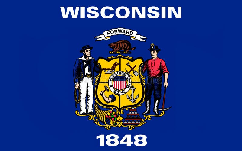 Bandera De Wisconsin, Los E.E.U.U. Imagen de archivo - Imagen de ...