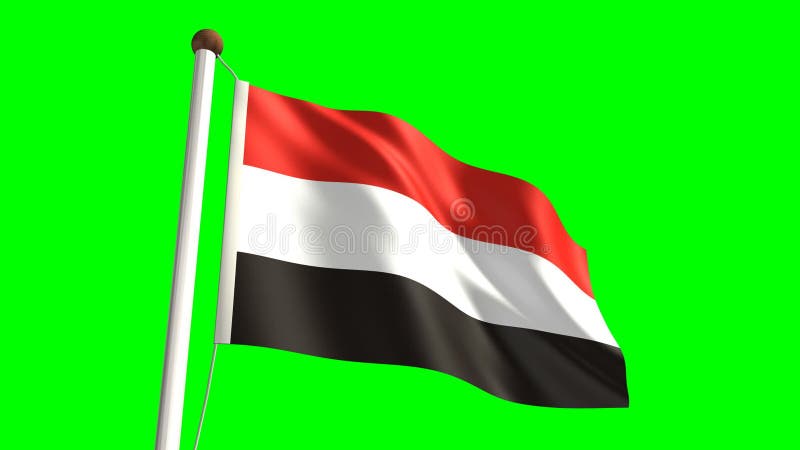 Bandera De Yemen Ondeando Fondo Con Bucle Ininterrumpido Metrajes ...