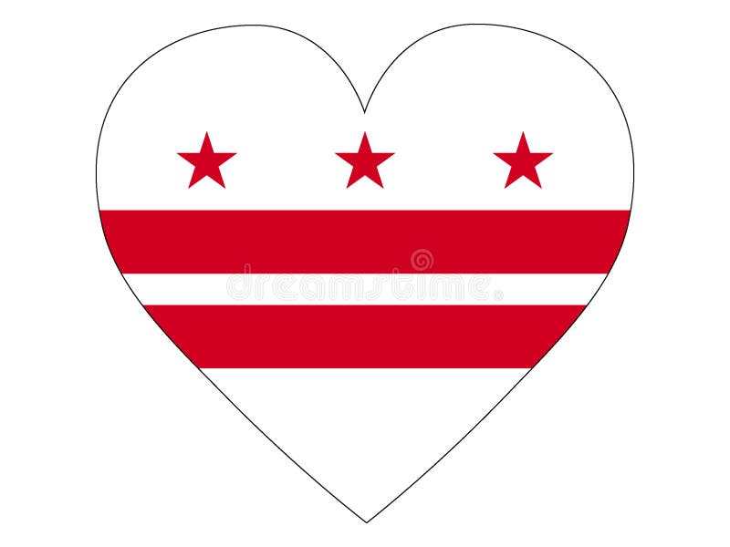 Bandera Del Amor Del Estado De Los E.E.U.U. Del Washington DC ...