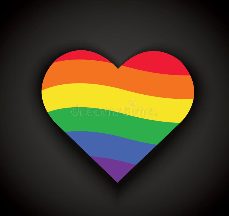 Símbolo De La Bandera Lgbt Del Arco Iris En Vector Del Corazón
