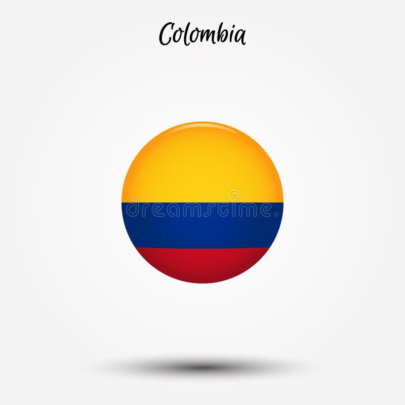 Bandera Del Icono De Colombia Stock de ilustración - Ilustración de ...
