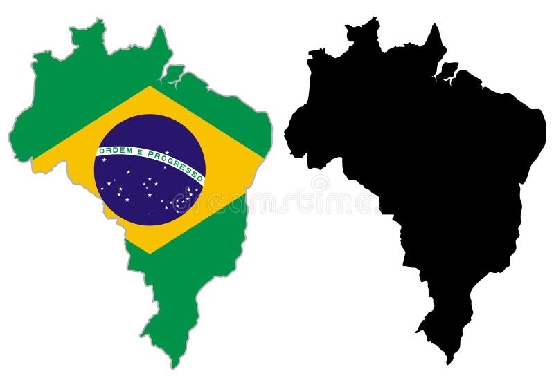 Bandera Del Mapa Del Brasil Ilustración del Vector - Ilustración de ...