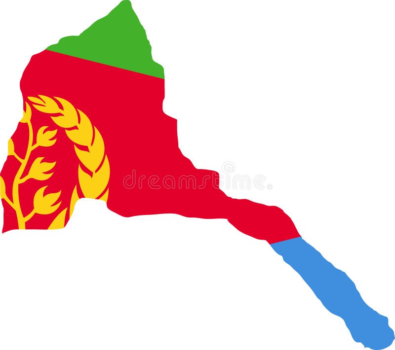 Bandera Eritrea En El Mapa Eritrea Con Bandera Mapa Del País Mapa Eritrea Con Bandera De La ...