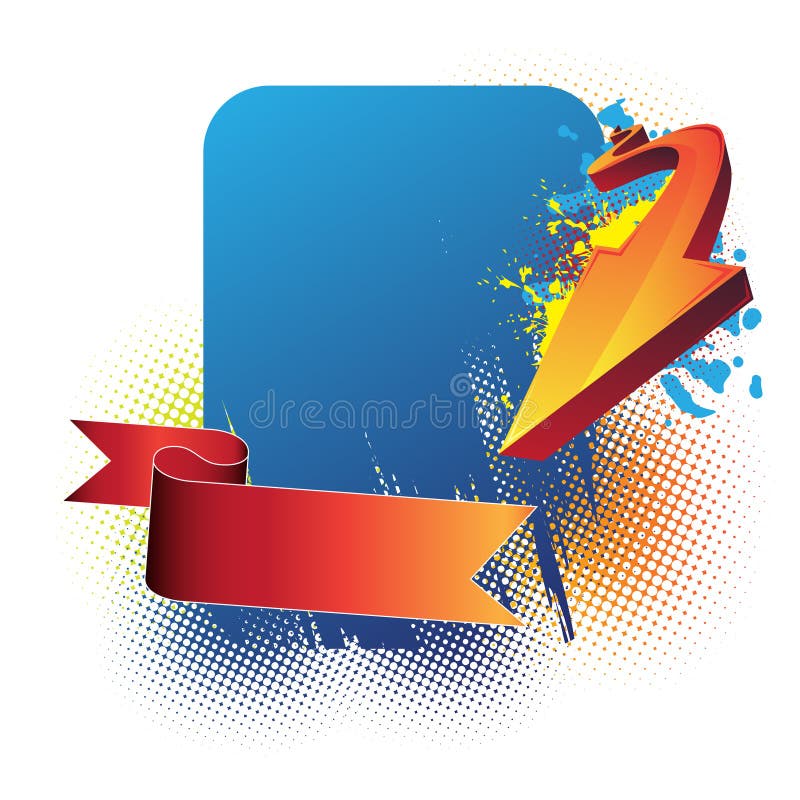 Bandera, Flecha Y Cinta Azules Ilustración del Vector - Ilustración de ...