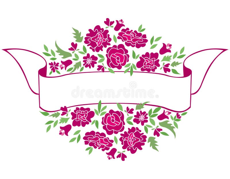 Bandera floral ilustración del vector. Ilustración de flora - 41795747