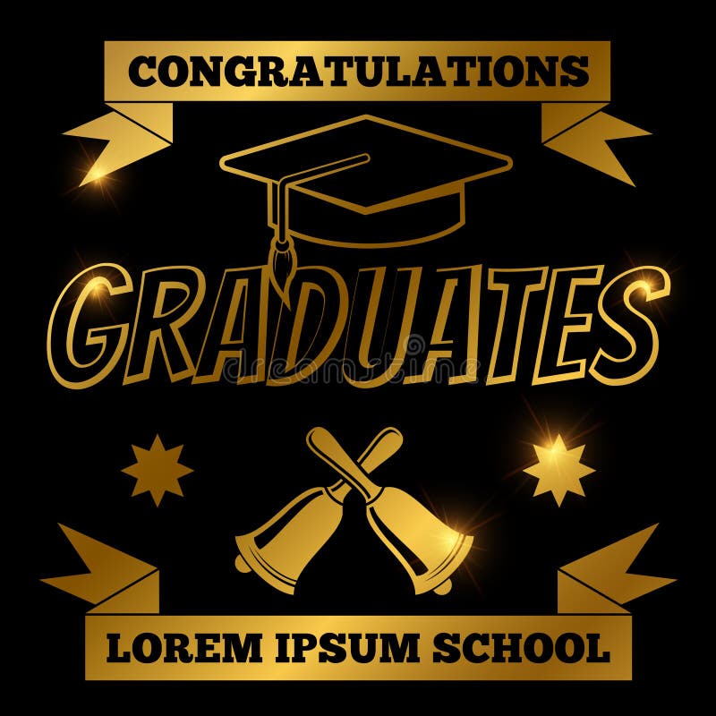 Bandera Graduada Del Oro Con Los Elementos Del Brillo Ilustración del ...