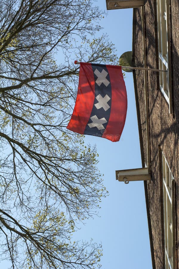 Bandera Habitual De Amsterdam En El Edificio Imagen de archivo - Imagen ...