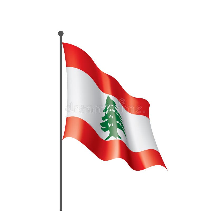 Bandera Libanesa, Ejemplo Del Vector En Un Fondo Blanco Ilustración del ...