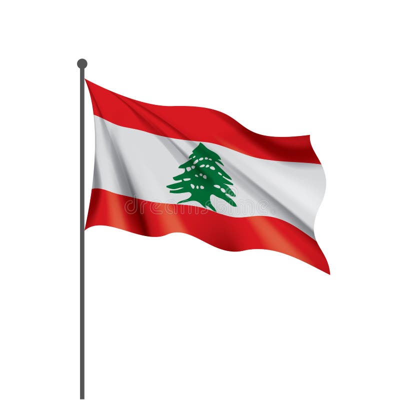 Bandera Libanesa, Ejemplo Del Vector En Un Fondo Blanco Ilustración del ...