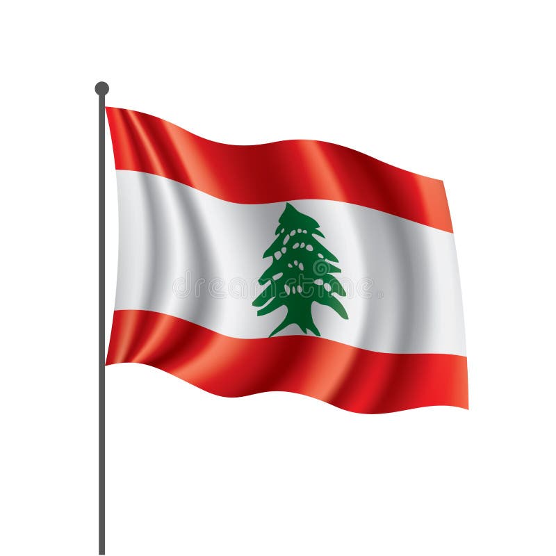 Bandera Libanesa, Ejemplo Del Vector En Un Fondo Blanco Ilustración del ...