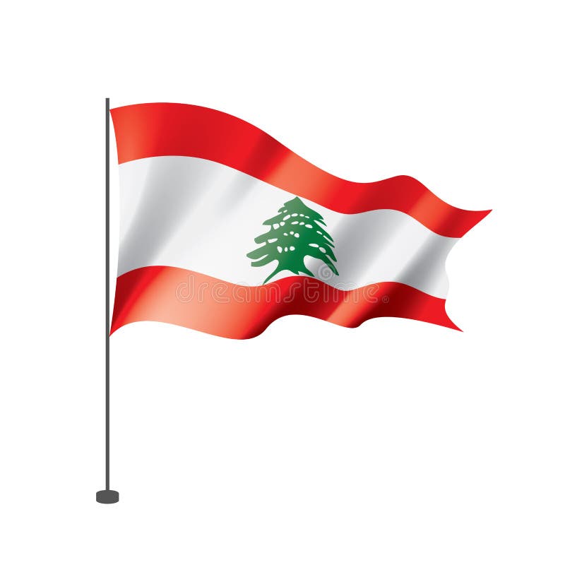 Bandera Libanesa, Ejemplo Del Vector En Un Fondo Blanco Ilustración del ...