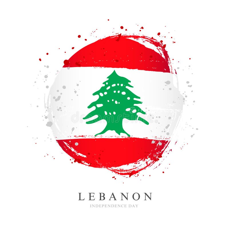 Bandera Libanesa En Forma De CÃ­rculo Grande Ilustración del Vector ...