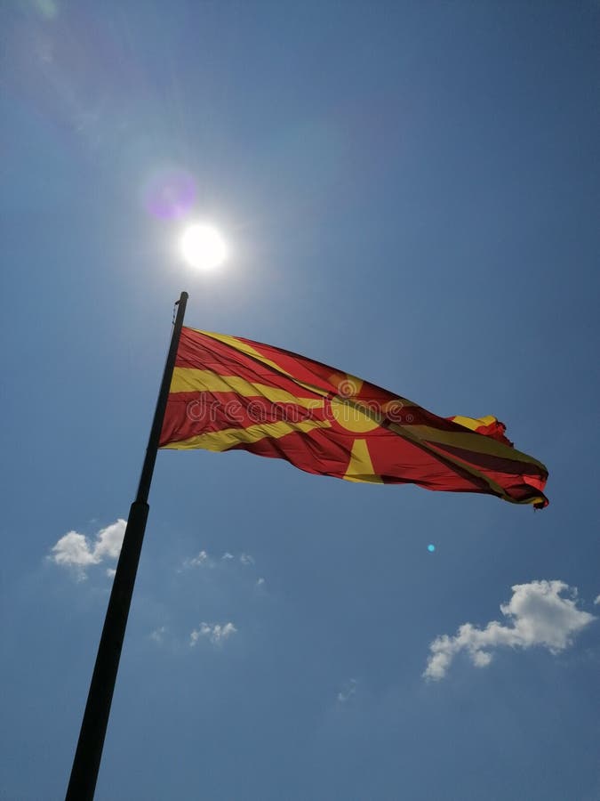 Bandera Macedonia Del Norte Imagen de archivo - Imagen de norte ...