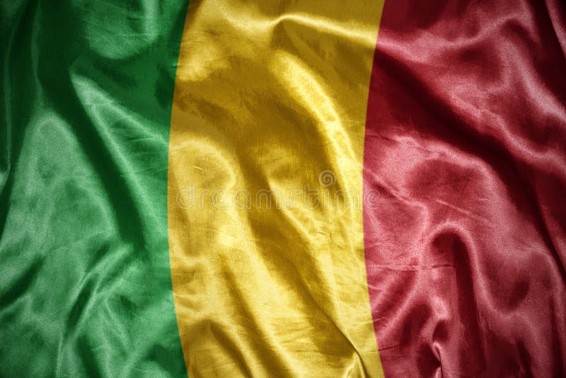 Bandera maliana brillante imagen de archivo. Imagen de material - 103291113