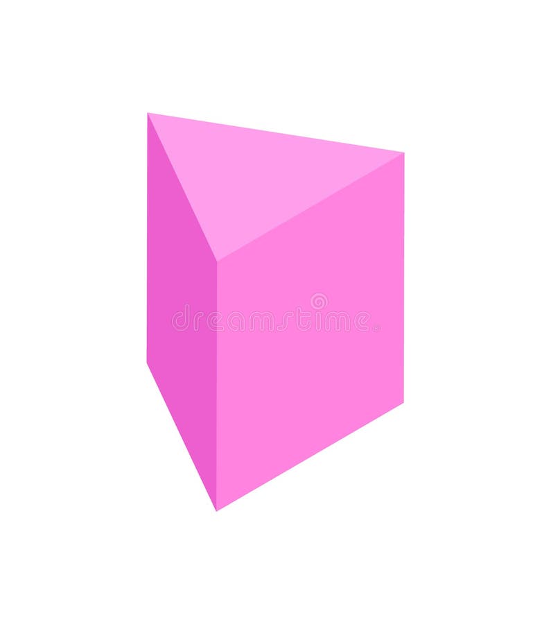 Figura Geométrica De La Prisma Triangular En Color Negro Ilustración ...