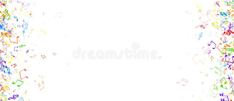 Bandera Musical Blanca Con Las Notas Ilustración del Vector ...