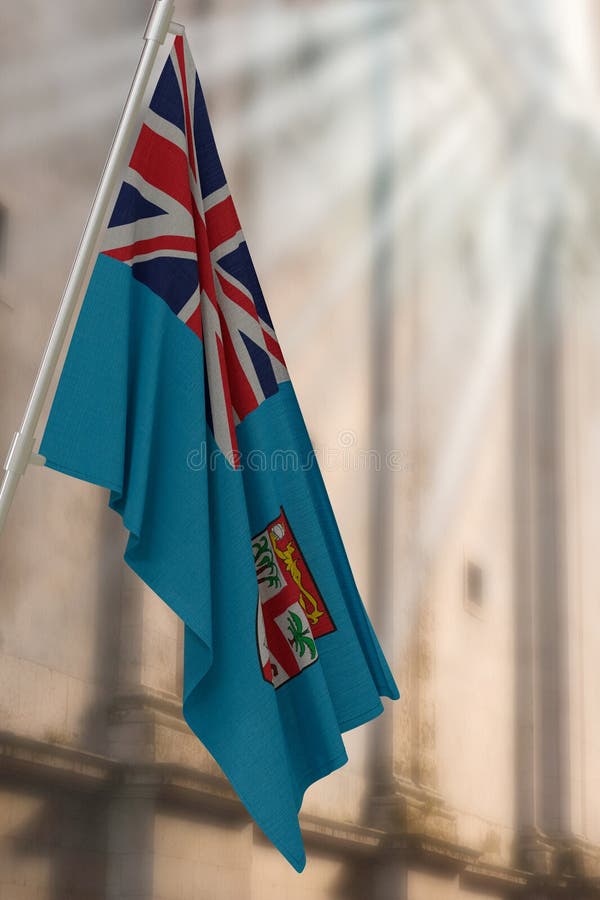 Bandera Nacional De Fiji. Representar 3d Stock de ilustración ...