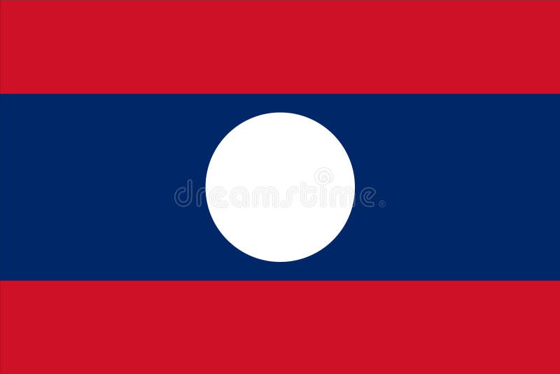 Bandera De Laos Lao, República Democrática Ilustración del Vector - Ilustración de fondo ...