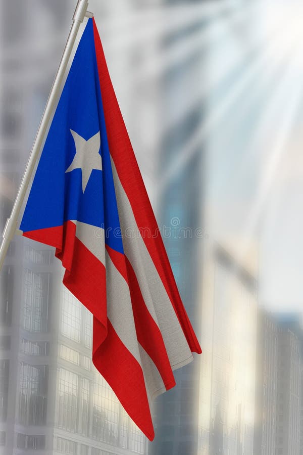 Bandera Nacional De Puerto Rico. Representar 3d Stock de ilustración ...