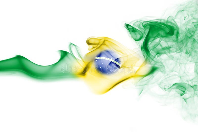 Bandera Nacional Del Humo Del Brasil Imagen de archivo - Imagen de ...