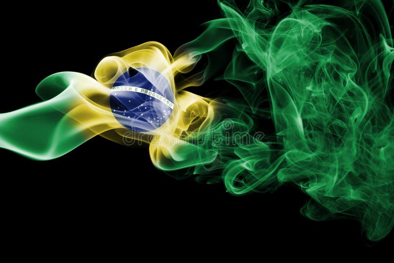 Bandera Nacional Del Humo Del Brasil Imagen de archivo - Imagen de ...