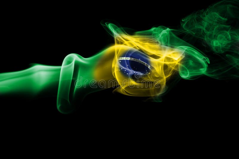 Bandera Nacional Del Humo Del Brasil Foto de archivo - Imagen de ...