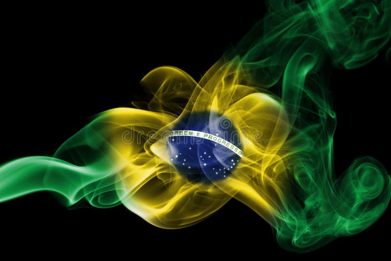Bandera Nacional Del Humo Del Brasil Imagen de archivo - Imagen de ...