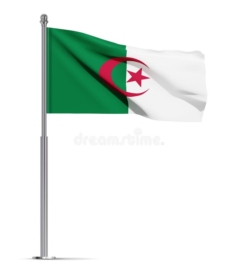 Bandera Og Algeria Aislada En Fondo Blanco Ilustración del Vector ...