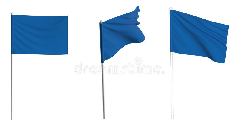 Bandera Ondeando En El Viento En El Asta De Bandera. Marca Aislada ...