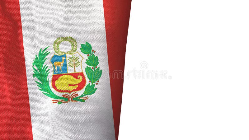 Bandera Perú Aislada En Blanco Con Espacio De Copia Stock de ...
