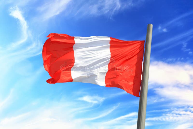 Bandera peruana foto de archivo. Imagen de naturalice - 110594520