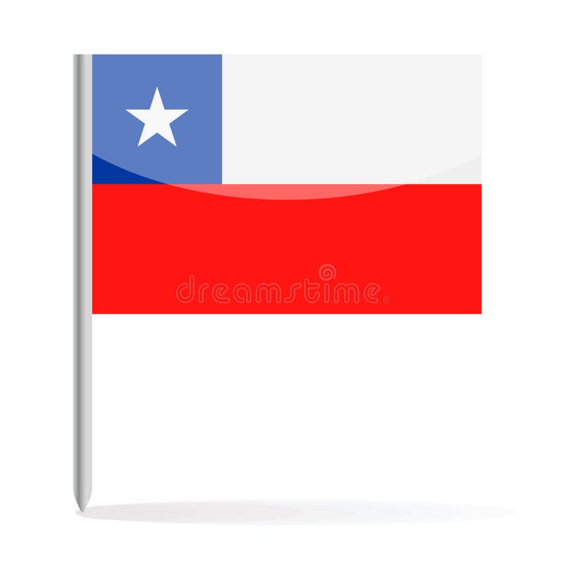 Bandera Pin Vector Icon De Chile Stock de ilustración - Ilustración de ...