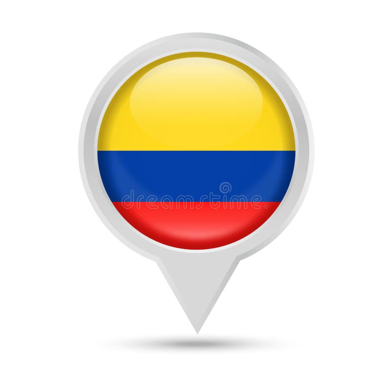Bandera Pin Vector Icon Redondo De Colombia Stock de ilustración ...