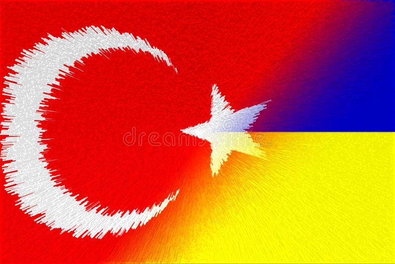 Turkey and Ukraine. Turkey Flag and Ukraine Flag Stock Illustration ...