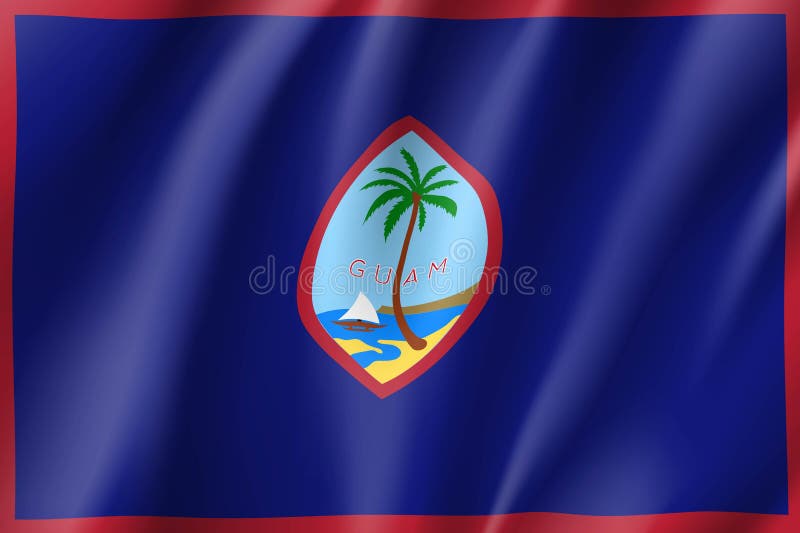 Ejemplo Realista De La Bandera De Guam Stock de ilustración ...