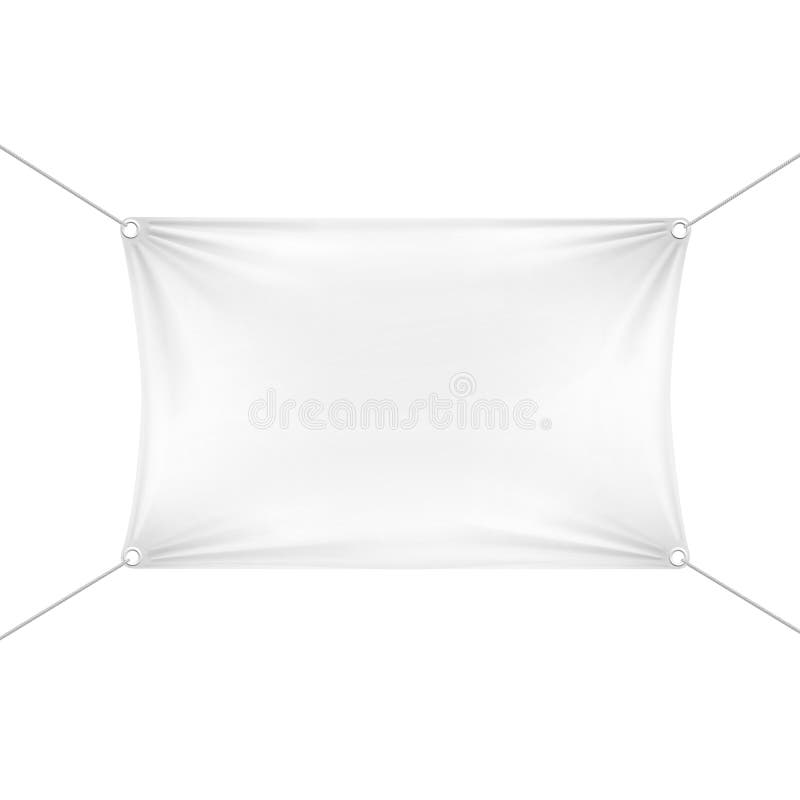 Bandera Rectangular Horizontal Vacía En Blanco Blanca Ilustración del ...