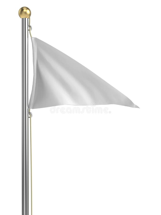 Bandera Triangular Ondulada Blanca En Blanco Stock de ilustración ...