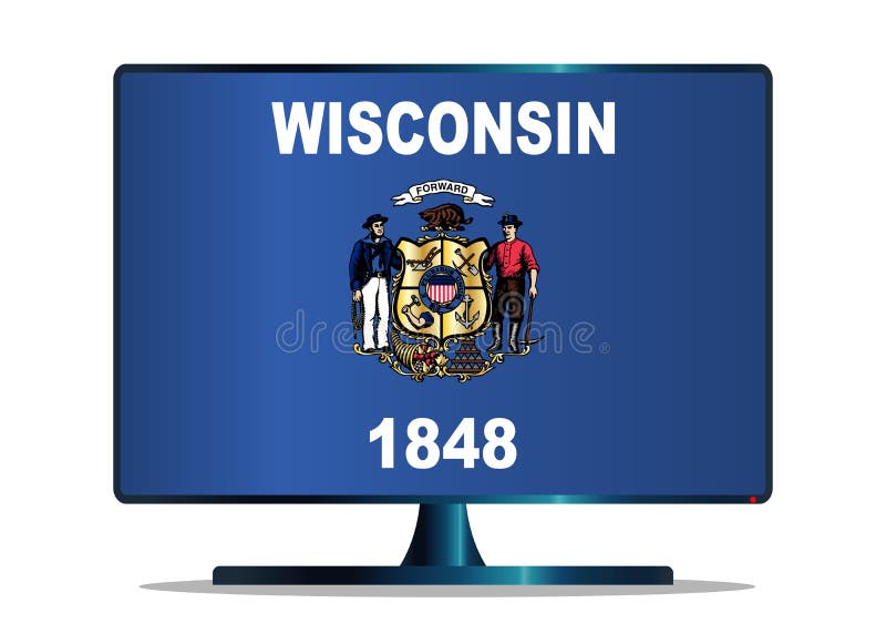 Bandera TV De Wisconsin Aislada En Blanco Ilustración del Vector ...