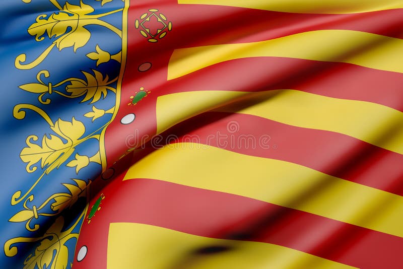 Bandera Valenciana De La Comunidad Stock de ilustración - Ilustración ...