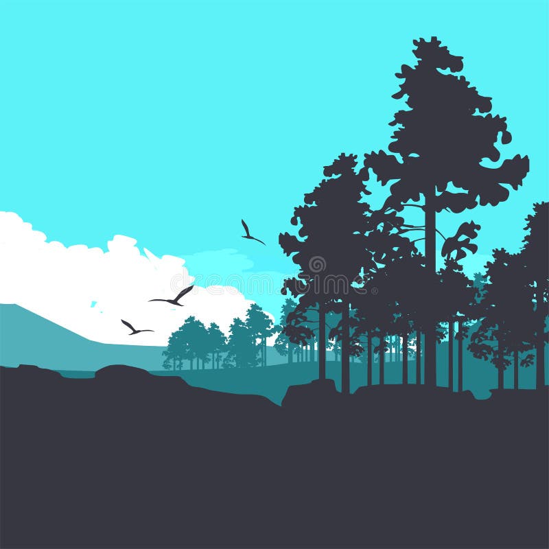 Bandera Vertical Del Bosque Ilustración del Vector - Ilustración de ...