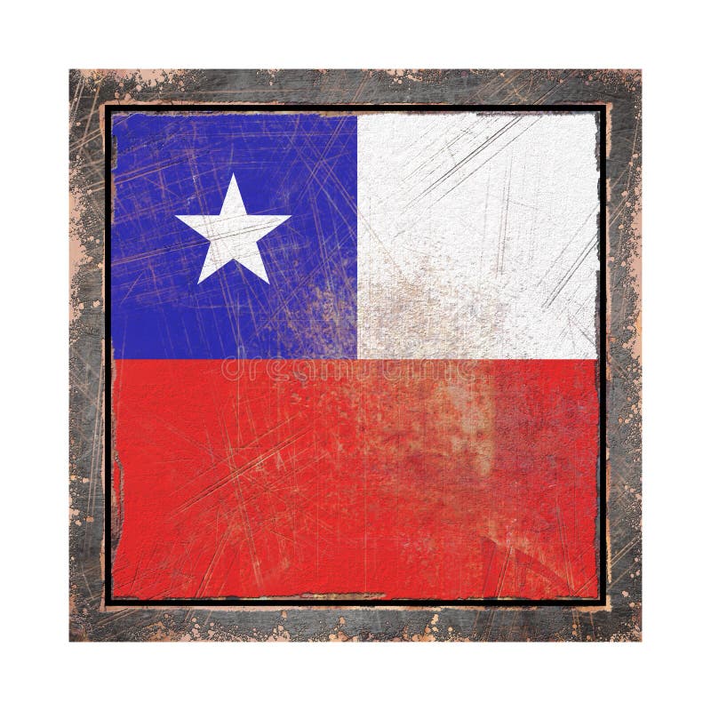 Bandera vieja de Chile stock de ilustración. Ilustración de emblema ...