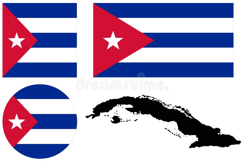 Bandera Y Mapa - La República De Cuba De Cuba Ilustración del Vector ...
