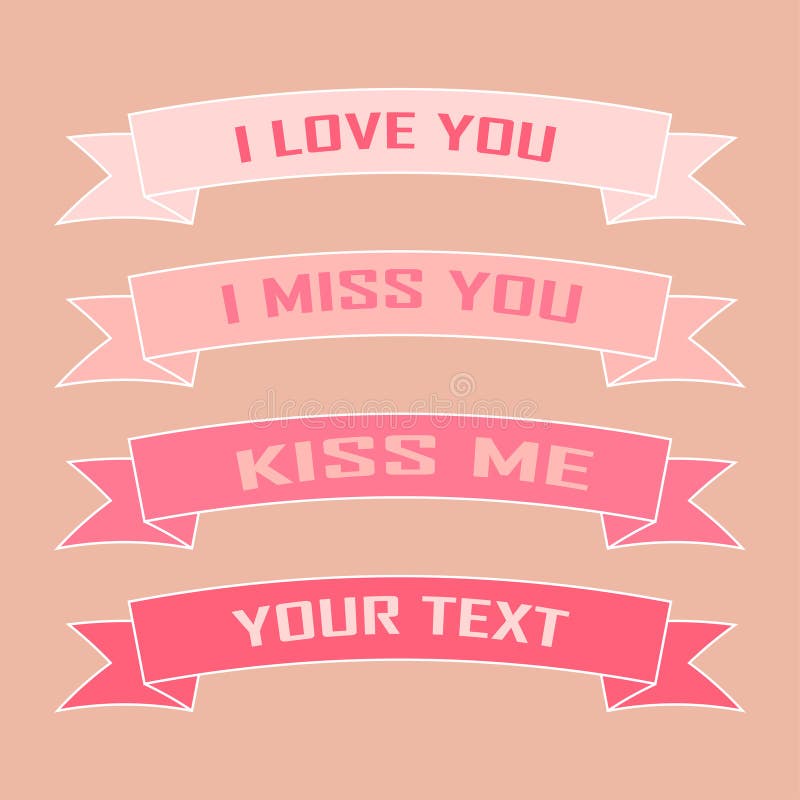 Banderas Coloreadas Rosa Con Los Mensajes Ilustración del Vector ...