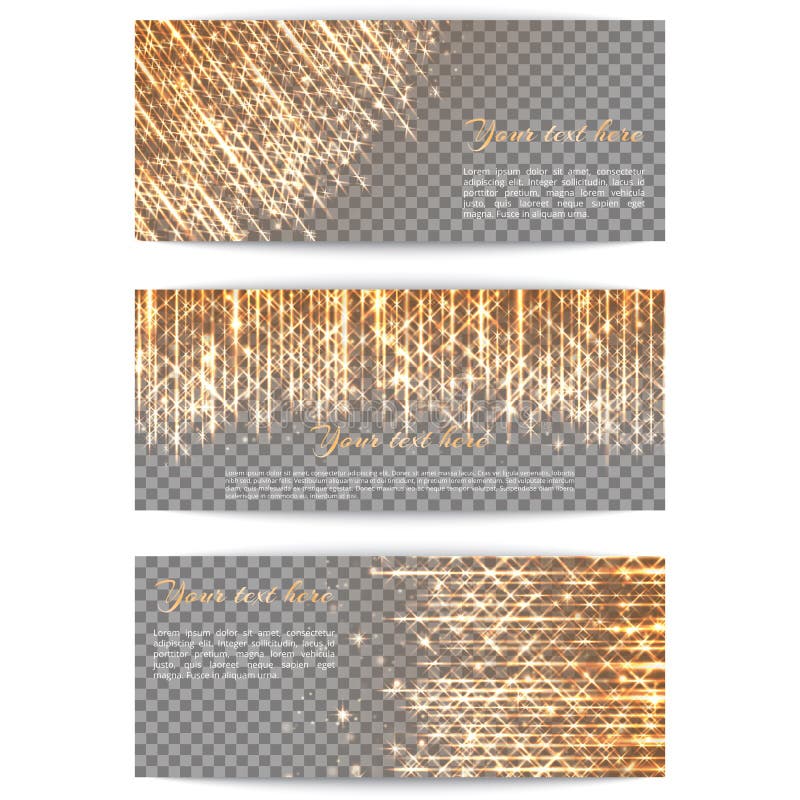 Banderas Con Los Rayos De Oro Brillantes Ilustración del Vector ...